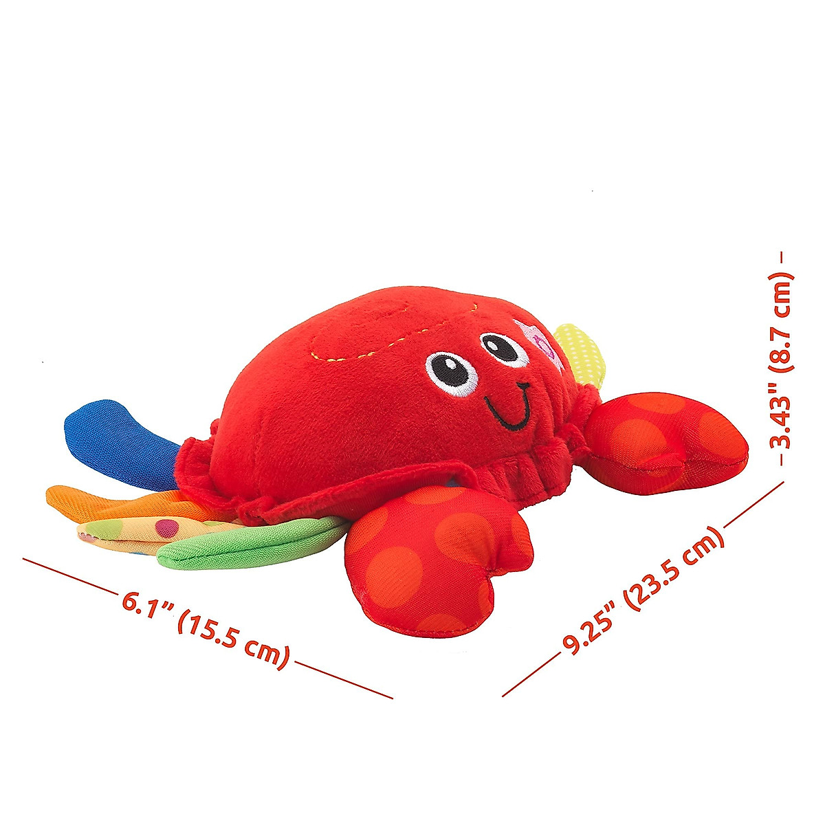KiddoLab Musical Plush Crab Toy for 3+ Month Old Babies with Nursery Rhymes, Sounds and Sensor Button for Tummy Time and Early Development