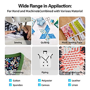 Bias Tape, Bias Tape Double Fold 1 Inch Continuous Bulk Bias Tape for Sewing, Quilting, Binding, Hemming, Apparel Craft, Polyester, Non-Stretch (Gray, 25mm, 55 Yards)