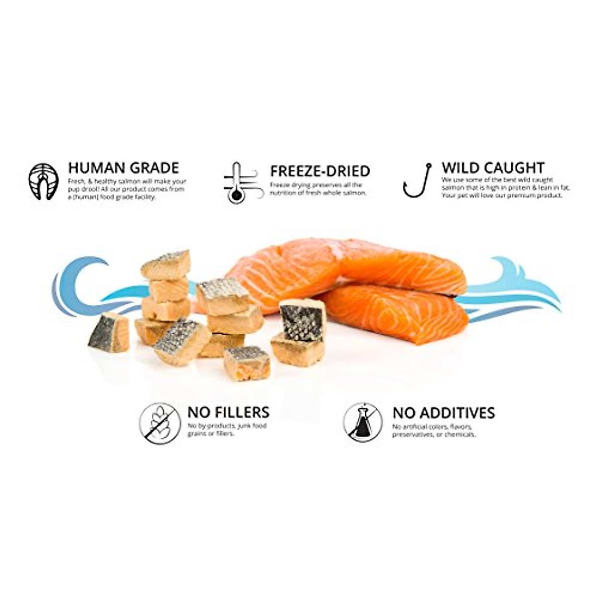 IMK9 Freeze Dried Salmon Dog Treats – High Value Training, High Protein, Natural Omega 3-6 Fish Oil – Wild Caught – 100% Pure Fish with Skin – Single Ingredient, Gluten, Grain Free – Made in The USA