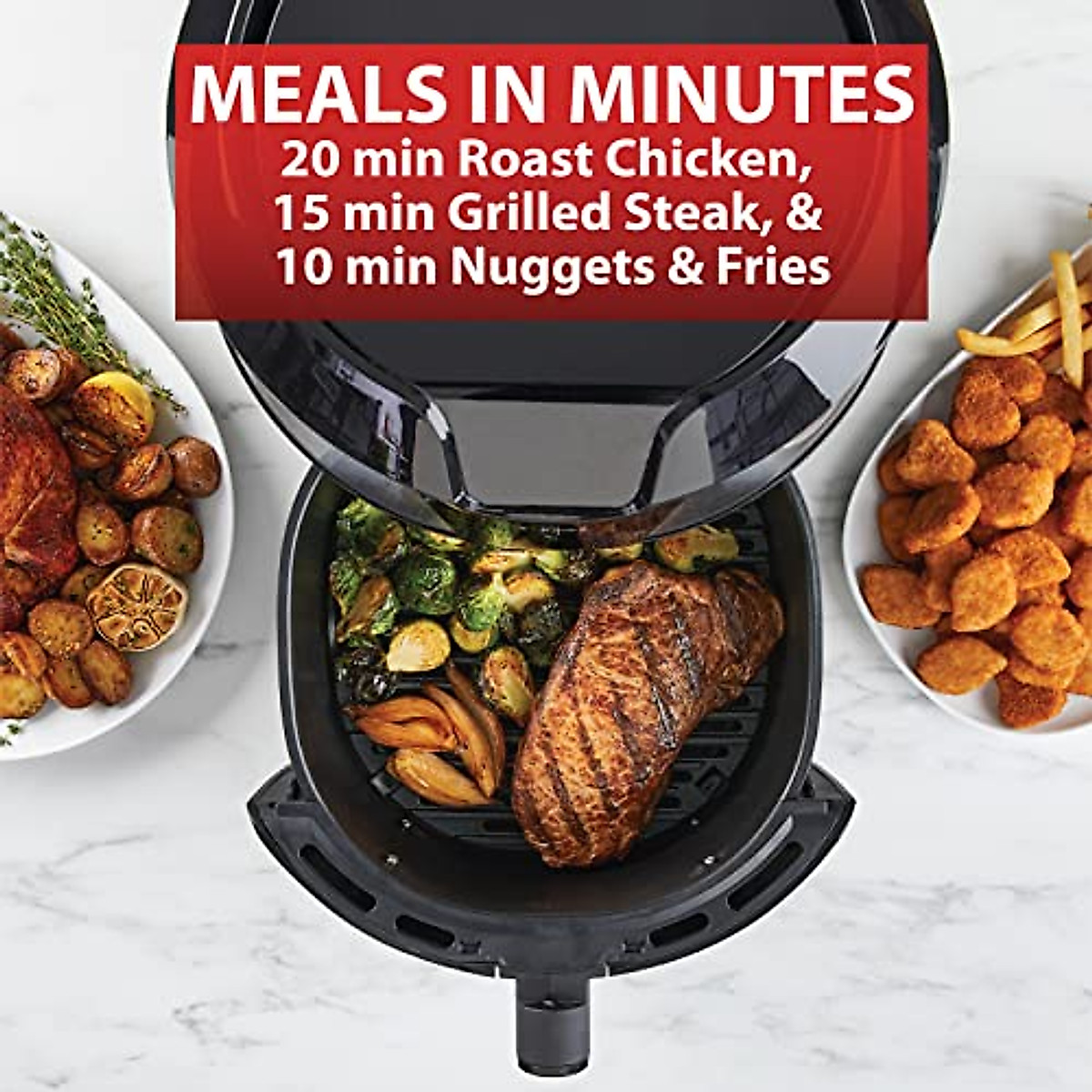 T-fal Easy Fry XXL Air Fryer & Grill Combo with One-Touch Screen, 8 Preset Programs, 5.9 quarts, Black & Stainless Steel
