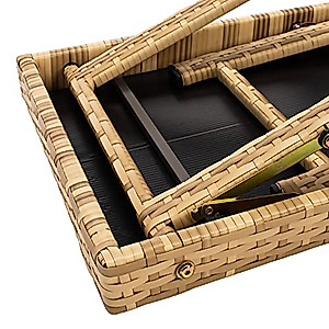 SAFAVIEH Outdoor Collection Carew Natural/White Cushion 3-Piece Chaise Lounge Chair Set with Table (PAT7720D)