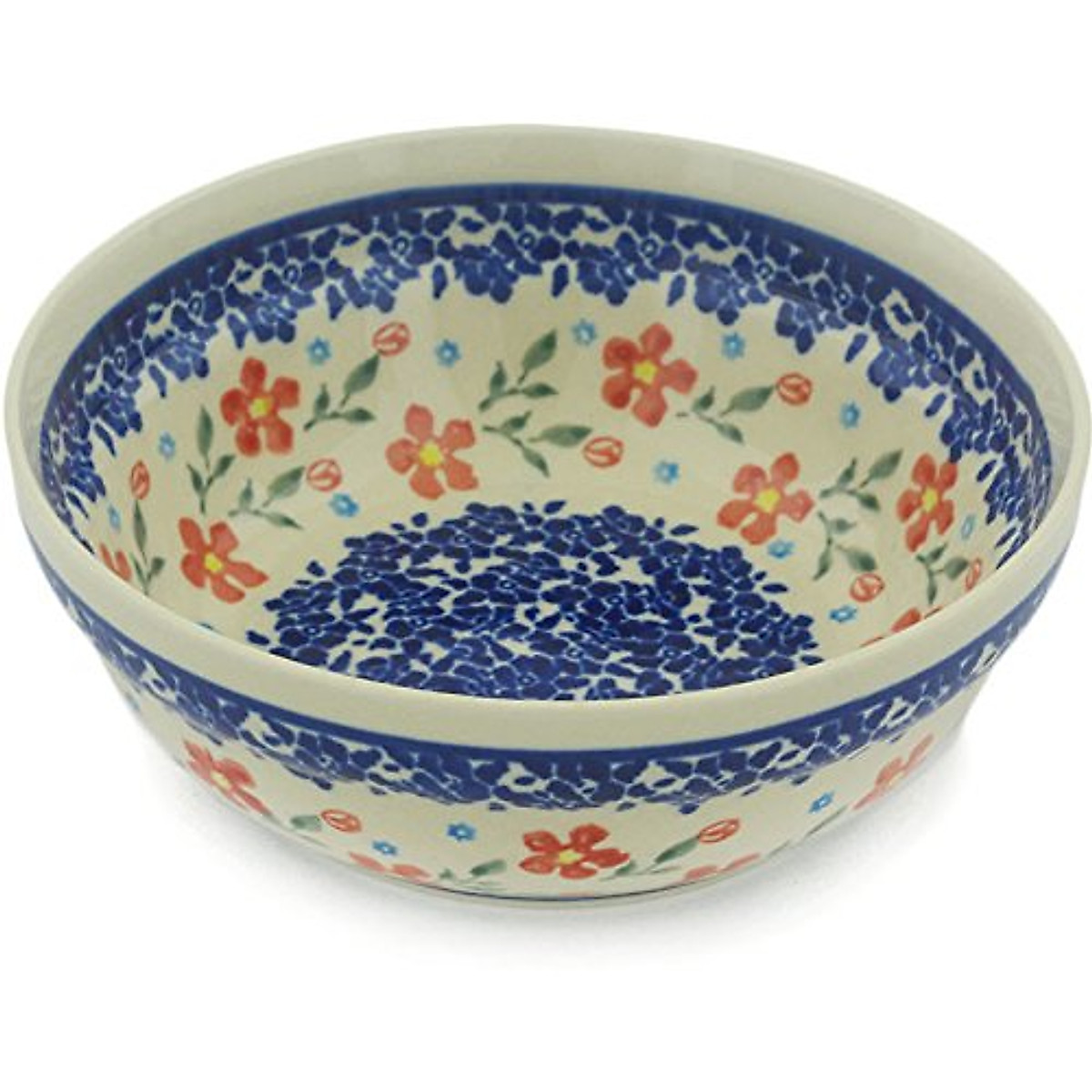 Polish Pottery 6½-inch Bowl (Country Garden Theme) + Certificate of Authenticity