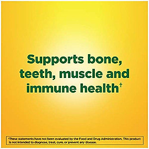 Vitamin D3, 100 Softgels, Vitamin D 1000 IU (25 mcg) Helps Support Immune Health, Strong Bones and Teeth, & Muscle Function, 125% of the Daily Value for Vitamin D in Only One Daily Softgel