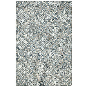 SAFAVIEH Abstract Collection 3' x 5' Blue/Grey ABT201A Handmade Premium Wool Area Rug