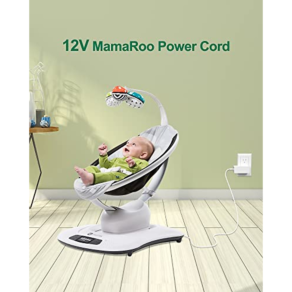 VHBW for 4moms mamaRoo Power Cord for 2/4 Infant Seat Charger, 2015 mamaRoo Infant Seat Bouncer, rockaRoo Baby Swing, OH-1048B1203000U Replacement mamaroo 12V AC Power Cord