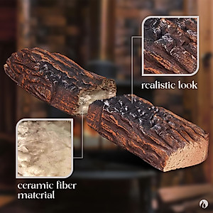 Gas Fireplace Logs | Faux Fireplace Logs for Gas Fireplace. Ventless Gas Logs for Fireplace Natural Gas. Fireplace Logs for Fireplace Indoor. Ceramic Fake Logs