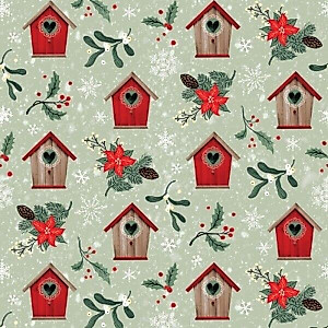 FlashPhoenix Quality Sewing Fabric – Jelly Roll Berry Tree Farm Christmas 100% Cotton Fabric Precuts 40 pcs Size; 2.5 x 44 Inch (Each)