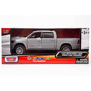 All Star Toys Exclusive 2019 Dodge RAM 1500 Laramie Crew Cab Pickup Truck Ceramic Gray 1:24 Series Diecast Model Car by Motormax 79357 Grey