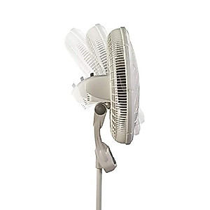 Lasko Cyclone Pedestal Fan, Adjustable Height, Remote Control, Timer, 3 Speeds, for Bedroom, Kitchen, Office and Living Room, 18", White, 1885, Large