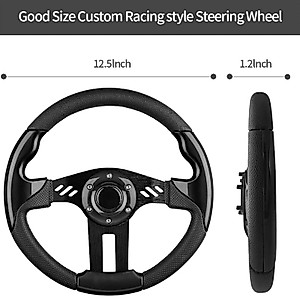 EZGO Steering Wheel Fit Club Car EZGO Yamaha Universal Golf Cart Steering Wheel Club Car DS and Precedent (Black Steering Wheel)