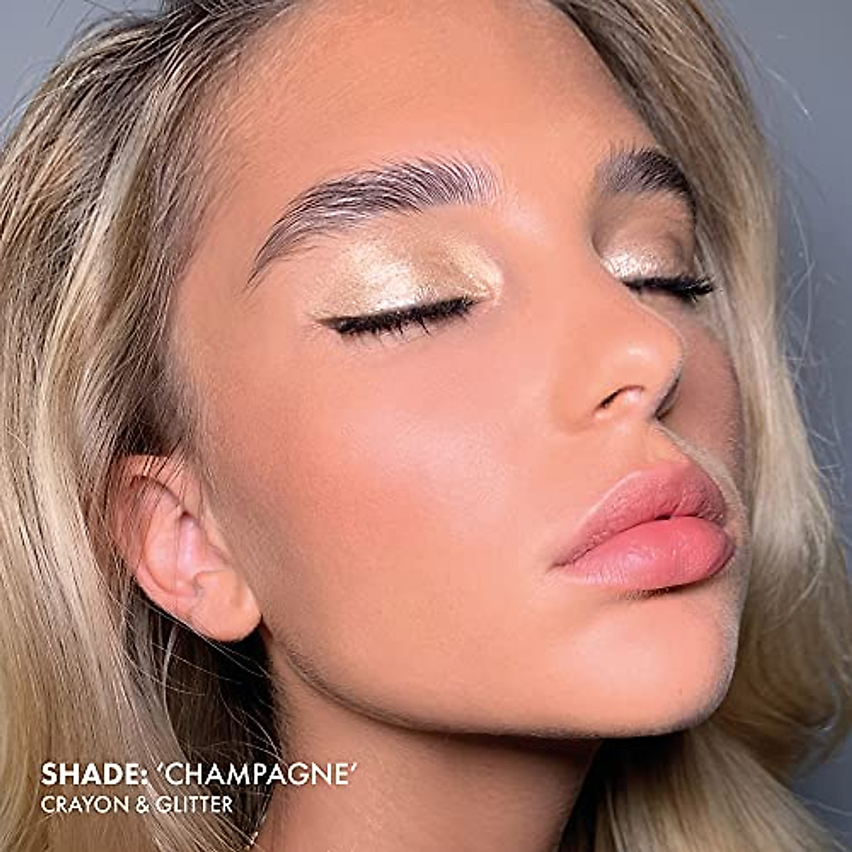 ICONIC LONDON Glaze Crayon | Dual Ended Eyeshadow Stick for Sparkling, Wet-Look Glazed Effect, Cruelty Free, Vegan Makeup, Original (Champagne) 0.92 oz