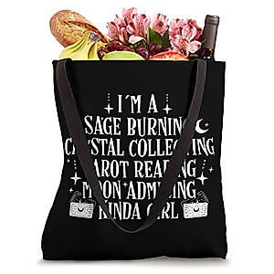 Sage Burning Crystal Collecting Tarot Reading Moon Admiring Tote Bag