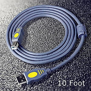 Qjin USB 2.0 Printer Cable for HP DeskJet 2755e, 4155e, 3755, 10 Feet