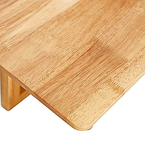 LKTART Rattan Coffee Table for Living Room, Minimalist Solid Wood Coffee Table, Rectangular Cross Legs Coffee Table for Small Space Apartment,Natural