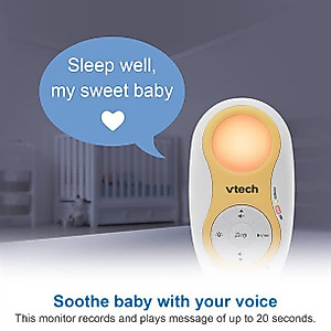 VTech DM1215 Enhanced Range Digital Audio Monitor with Dual Unit Rechargable Battery & Night Light (Renewed)