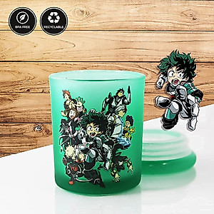JUST FUNKY My Hero Academia Collector Edition Container | Frosted Glass Container Class-1A Rubber Seal Jar | MHA | Anime Food Container | Home Deco | Offical Licensed