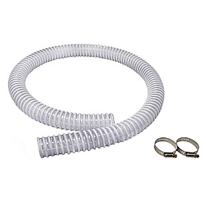 Sealproof 1.25 x 59 Inch Pool Filter Pump Connection Hose for 1-1/4 (32mm) Intex Systems and Above Ground Pools, Premium Quality Kinkproof PVC, Made in USA | Includes 2 Hose Clamps