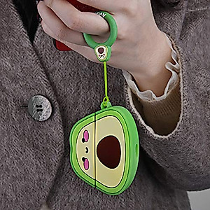 AIRSPO Case Compatible with Airpods Pro Cute Cartoon Airpod Case for Kids Girls Teens Boys Fashion Soft Silicone Character Protective Skin for AirPods Pro Carrying Case (Avocado)
