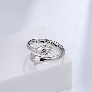MILACOLATO S925 Sterling Silver Hug Ring for Women I Love You Forever