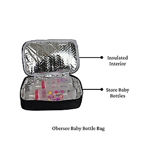 Obersee Diaper Bag Organizer, Breastmilk Cooler Bag Insulated Baby Bottle Bag, Easily Attaches to stroller, Multifunctional diaper bag, Portable for Work, Travel & Daycare