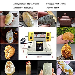 JIAN YA NA Jewelry Rock Polishing Buffer Machine 110V 350W TM-2 Bench Lathe Polisher