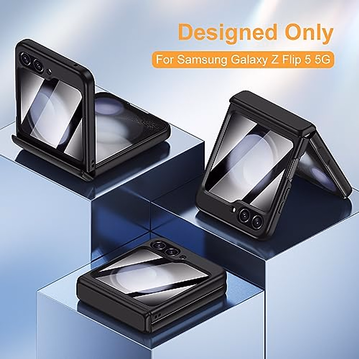 LEIAU for Samsung Galaxy Z-Flip-5 Case: [Full Cover Hinge Protection] Slim Phone Case for Women and Men with Screen Protector Volume Key Protection Wireless Charging for Galaxy Z Flip 5 5G(2023)