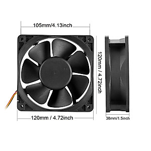 120mm 12V IP67 Waterproof Fan High Speed 12V DC 120mm 12038 3Pin Ventilation Cooling Fan 3500RPM