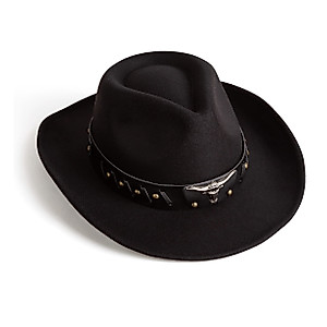 Zokunari Womens Western Cowboy Cowgirl Hats with Belt Buckle Black