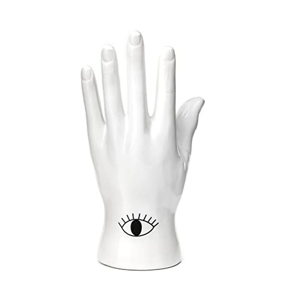 Kikkerland Palm Reader Jewelry Display Mannequin Holder Organizer Storage Stand, White, for Rings, Bracelets, Decoration