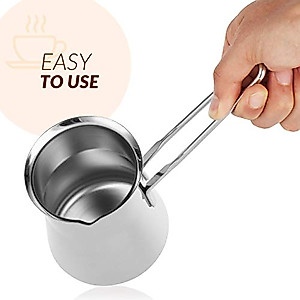 Caizen Coffee Quality Turkish Coffee Pot - Turkish Coffee Maker, Chai Pot, Arabic Coffee Pot, Briki Greek Coffee Pot, Greek Briki, Cezve, Ibrik (15oz)