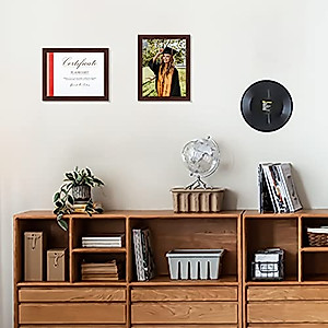 Frametory, 8.5x11 Picture Frame with Glass, Tabletop & Wall Horizontal or Vertical Display, 8 1/2 x 11 Photo Frame for Diploma, Documents (Brown, 1-Pack)