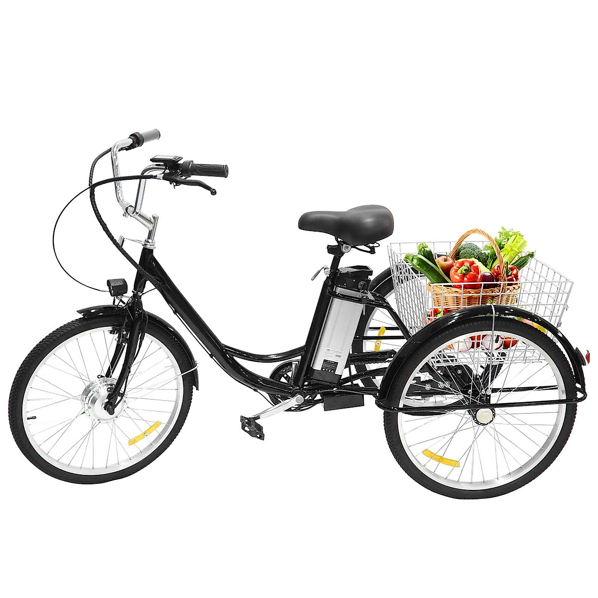 Adult Electric Trikes 24 inch Three-Wheeled Bicycles Cruise 36V 12AH Removable Lithium Battery, Battery Life, Large Basket for Adults Seniors Elderly Exercise Bike (BB2)