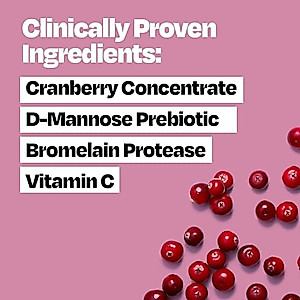 Cystex Urinary Tract Infection Support and Prevention for Men and Women, Cranberry Prebiotic Supplement for UTI Protection & Urinary Health Maintenance, D-Mannose & Vitamin C, 7.6 oz (2 Pack)