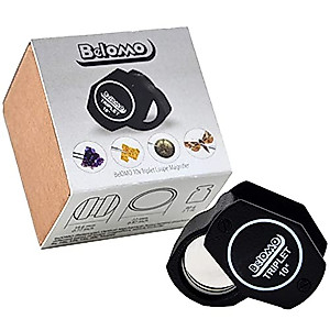 BelOMO Jewelers Loupe 10x Triplet Magnifier 21mm (.85"). Optical Glass with Anti-Reflection Coating for a Bright, Clear and Color Correct View. Foldable Loupe for Gems, Jewelry, Coins and Trichomes