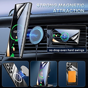 Jonwelsy Anti Peeping Case for Samsung Galaxy S23 Ultra, Double-Sided 360 Degree Protection Cover Compatible with Magsafe Anti Spy Privacy Glass Magnetic Adsorption Metal Bumper for S23U (Purple)