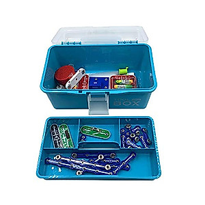 Tool Box Clear Plastic Organizer Box,Multiple Compartment and Application,Bead Letter Board Brand Fishing Tackle Storage Container Etc (213-5C-Blue)
