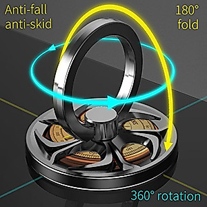 Anti-Anxiety Finger Ring Stand, ebulous 360° Rotation Spinner Mobile Cell Phone Ring Stand Holder with Grip Kickstand Universal [Washable/Reusable] for iPhone/iPad/Samsung Note/Tablets etc (Gold)…