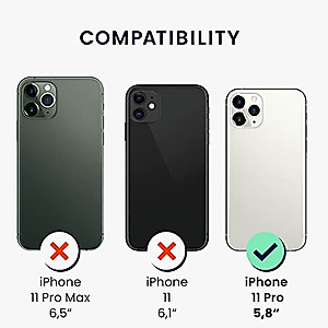 kwmobile Case Compatible with Apple iPhone 11 Pro - Crossbody Case Clear Transparent TPU Phone Cover with Metal Chain Strap - Transparent/Silver