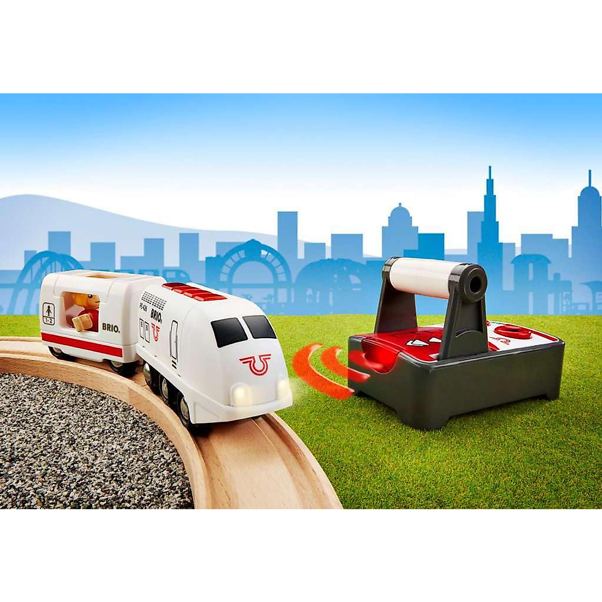 BRIO Remote Control Travel Train - Kids Toy with Light and Sound Features | Battery Operated | Compatible with Wooden Railway Tracks | Perfect for Toddlers Age 3+