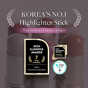 hince True Dimension Radiance Balm 10g - Shimmer Glow Face Highlighter Stick, Cream Blush Stick, Glass Skin, Korean Beauty, Valentines Day Gift for Women (LIGHT, LT001)