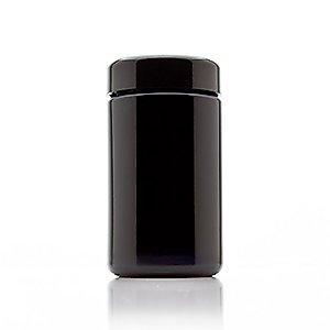 Infinity Jars 200 ml (6.7 fl oz) Tall Black Ultraviolet Glass Screw Top Jar 3-Pack