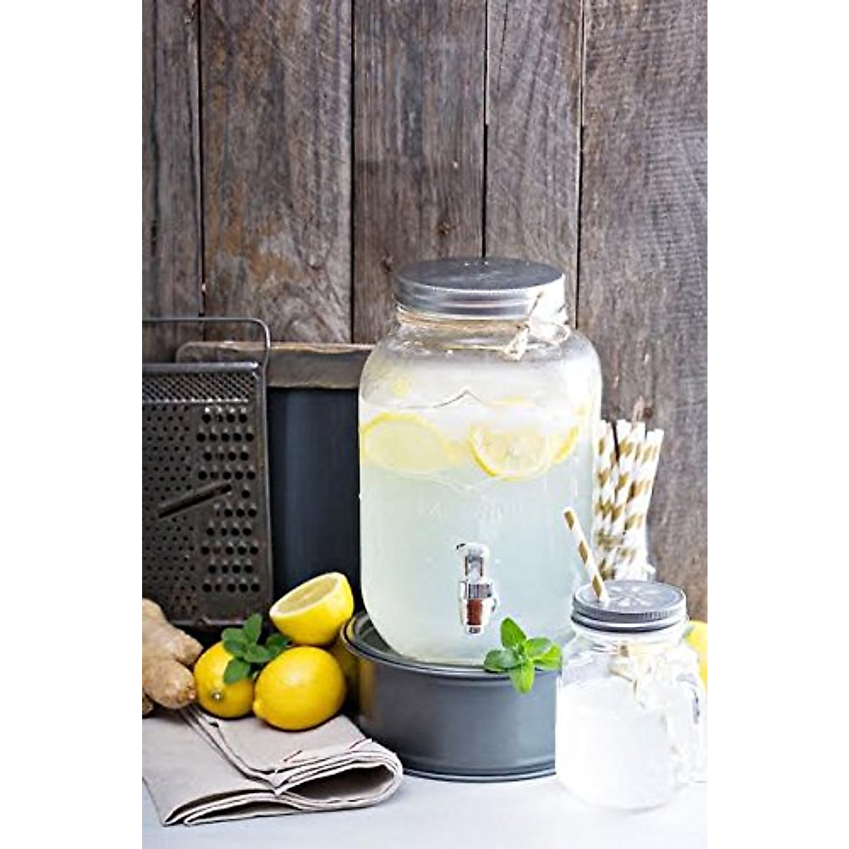 Outside the Box Papers Black and Gold Chevron and Striped Paper Straws 7.75 Inches 100 Pack Black, Gold, White