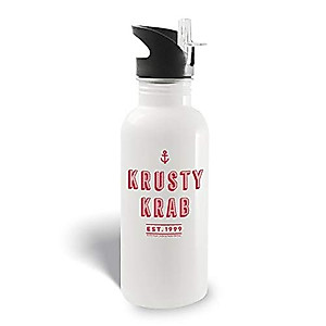 The Krusty Krab Secret Recipe 20 oz Screw Top Water Bottle with Straw