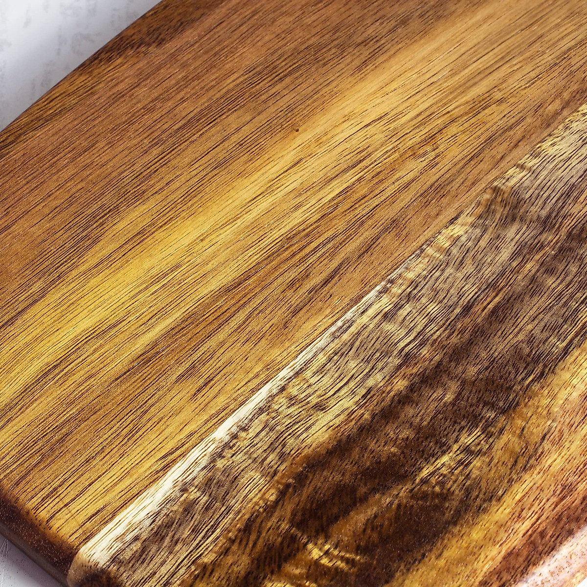 Rock & Branch Acacia Wood Serving Paddle, Wood Cutting Board with Handle for Kitchen and Charcuterie Boards