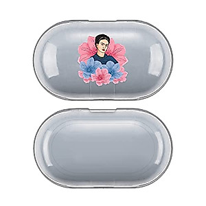 Head Case Designs Officially Licensed Frida Kahlo Floral Portraits Clear Hard Crystal Cover Compatible with Samsung Galaxy Buds/Buds Plus