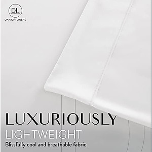 Danjor Linens California King Sheet Set - 6 Piece Set Including 4 Pillowcases - Deep Pockets - Breathable, Soft Bed Sheets - Wrinkle Free - Machine Washable - White Cal King Bed Sheets - 6 pc