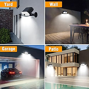 Solar Lights Outdoor 2 Pack Solar Motion Sensor Security LED Lights,3 Lighting Modes IP65 Waterproof Wireless Solar Wall Lights,Bright for Patio Front Door Garage Garden Fence Yard Deck(Daylight)