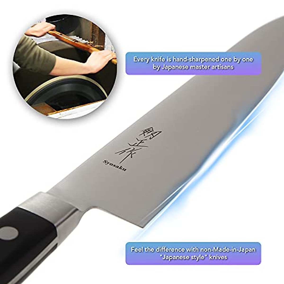 Syosaku Japanese Chef Knife Premium Molybdenum Stainless Steel, Gyuto 9.5-inch (240mm)