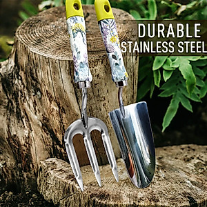 Jardineer Women Gardening Set, Floral Garden Tools Set 3Pcs, Garden Tools for Women Stainless Steel, Ideal Gardening Gifts for Women