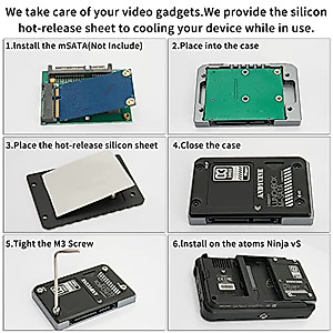ANDYCINE Lunchbox Black Color Magnalium Case for mSATA SSD Enclosure Compatible for Samsung T5 Compatible for Atomos Ninja V ,V+